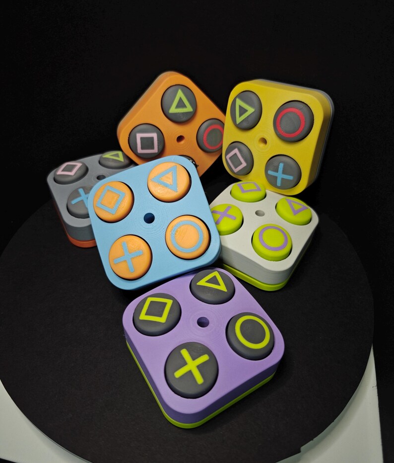 PS Button Fidget Toy – 3D Printed Mechanical Switch – Playstation ...