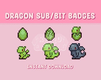 Dnd TTRPG Dragon Egg True Dragons Pack, Chromatic, Metallic P2U Twitch Sub Badges, Bit Badges ...