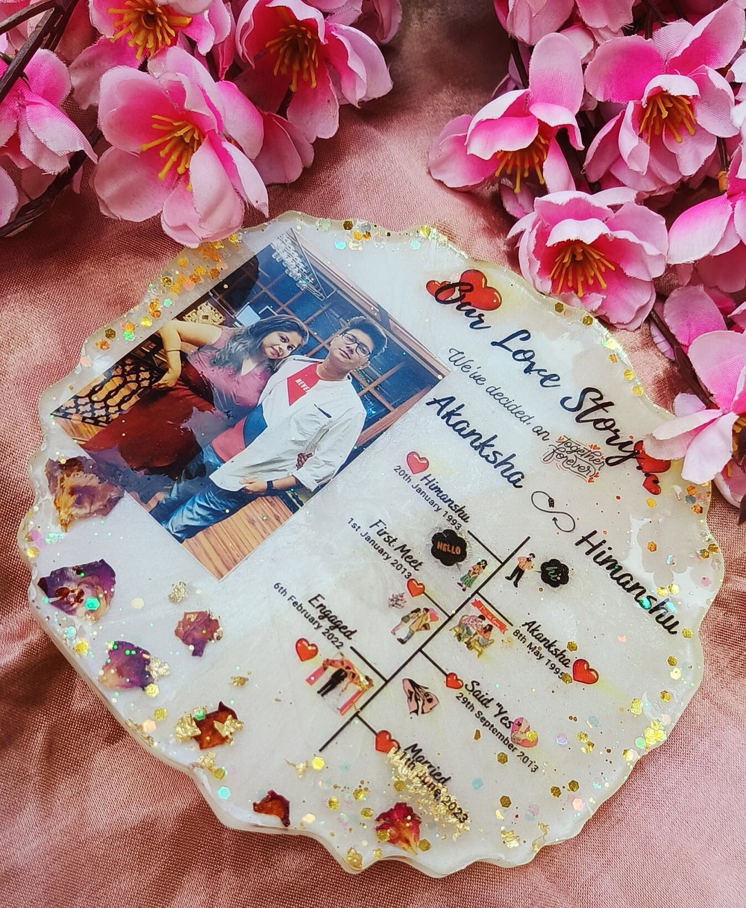 Personalized Resin Frames for Anniversaries, Weddings, Birthdays, or ...