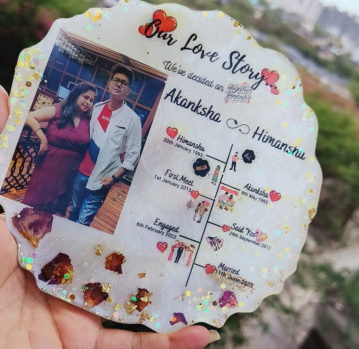 Personalized Resin Frames for Anniversaries, Weddings, Birthdays, or ...