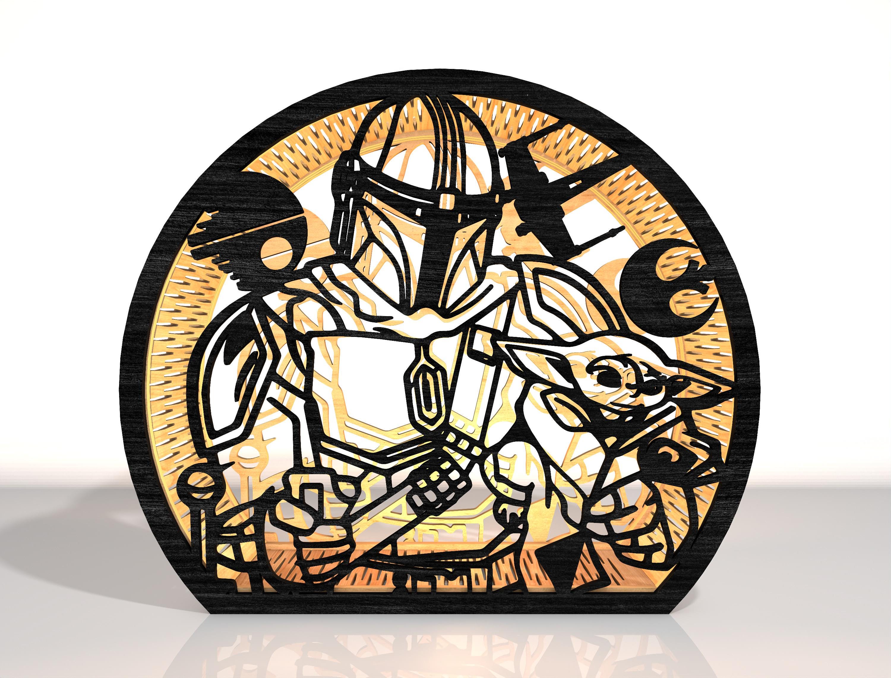 Sci-fi Layered Light Box SVG, Space Adventure Shadow Box Laser Cut File ...