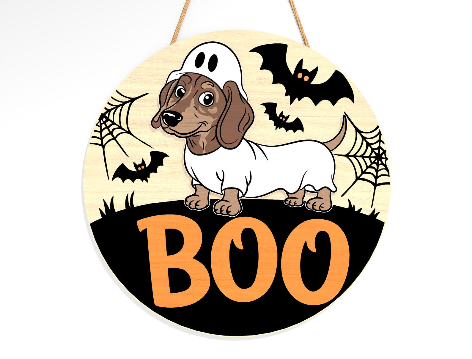 Halloween Dog Ghost Sign SVG Bundle, Cute Puppy Boo Door Hanger Laser ...