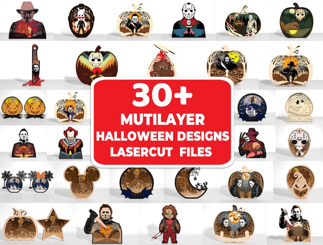 30+ Designs Halloween Laser Cut File Svg,halloween Shelf Sitter Svg ...