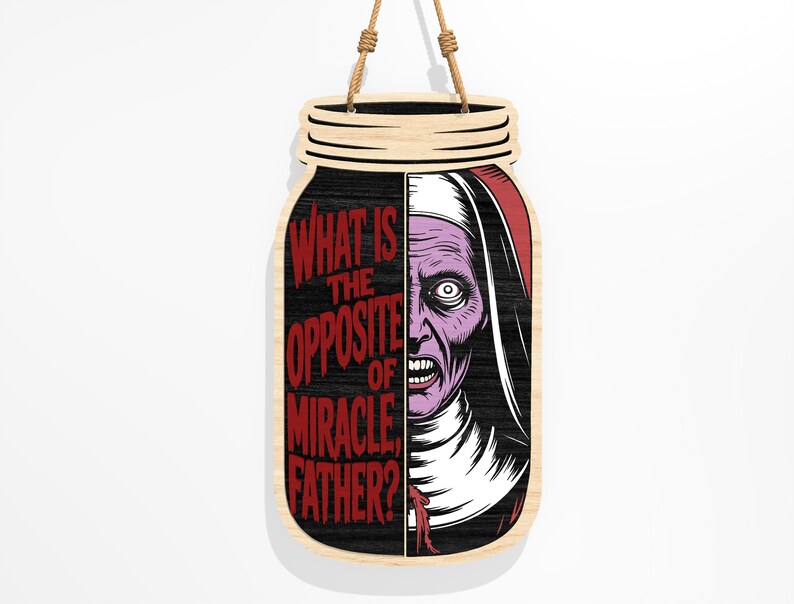 Horror Mason Jar Sign SVG, Scary Wooden Ornament Laser Cut File, Spooky ...
