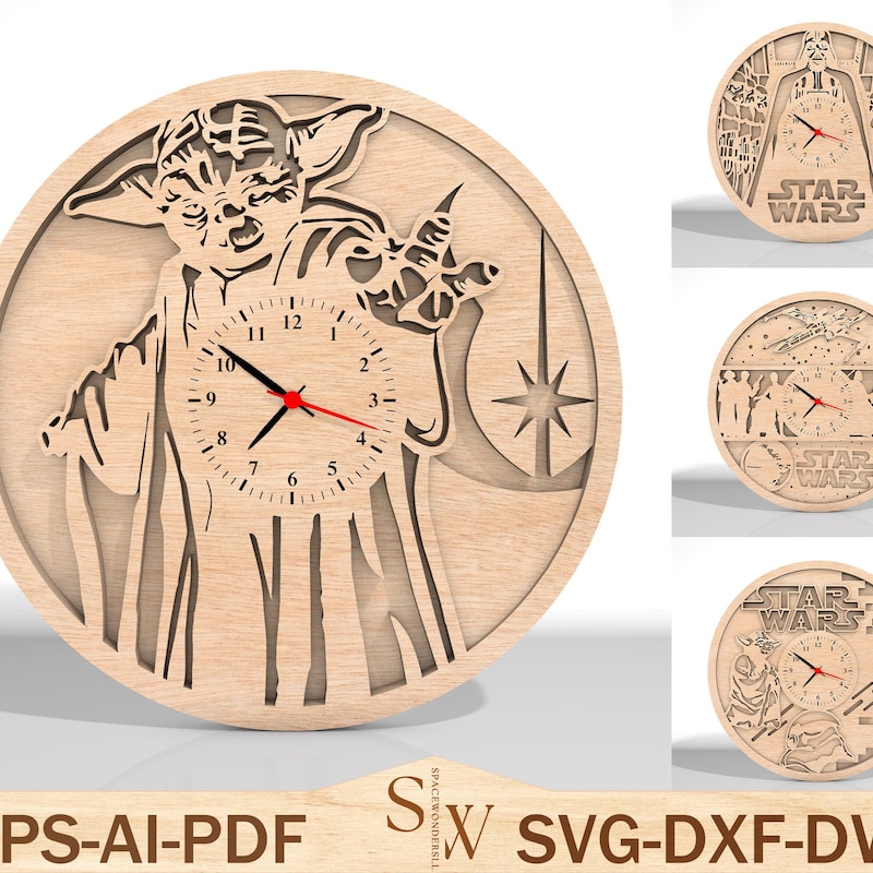 Starwars Clock Svg File - Etsy