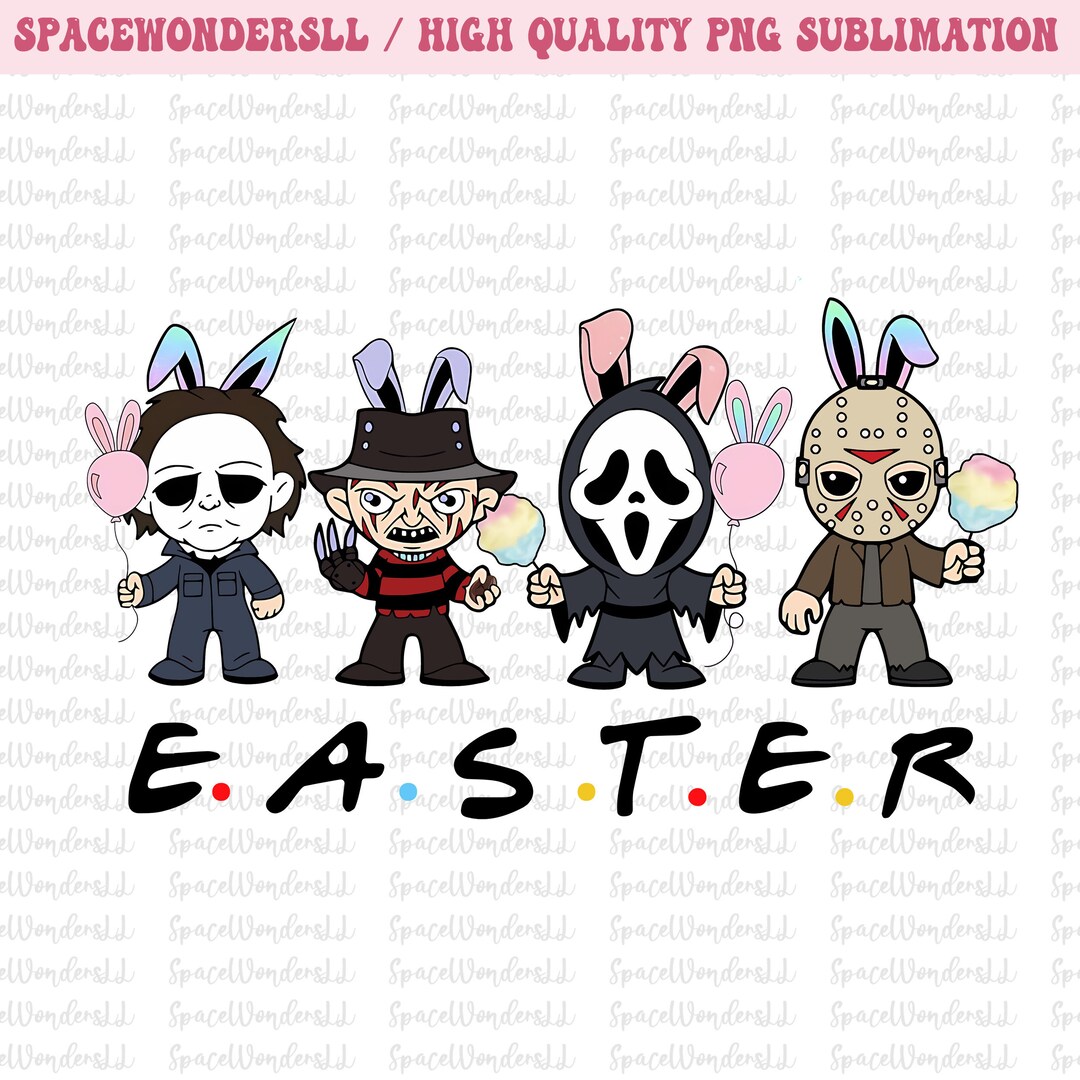 Horror Characters Bunny Happy Easter Png, Horror Happy Easter ...