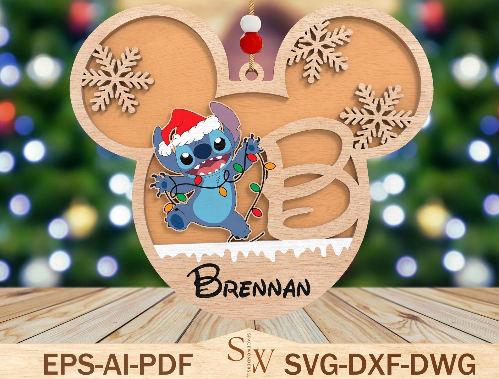 Personalized Merry Stitchmas Alphabet Ornament Svg, Customize Name ...