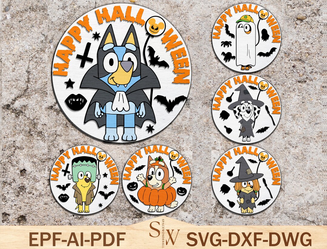 Happy Halloween Doot Sign Cut File Svg,cartoon Halloween Door Hanger ...