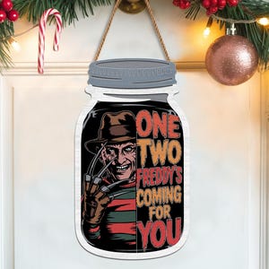 Horror Mason Jar Sign SVG, Scary Wooden Ornament Laser Cut File, Spooky ...