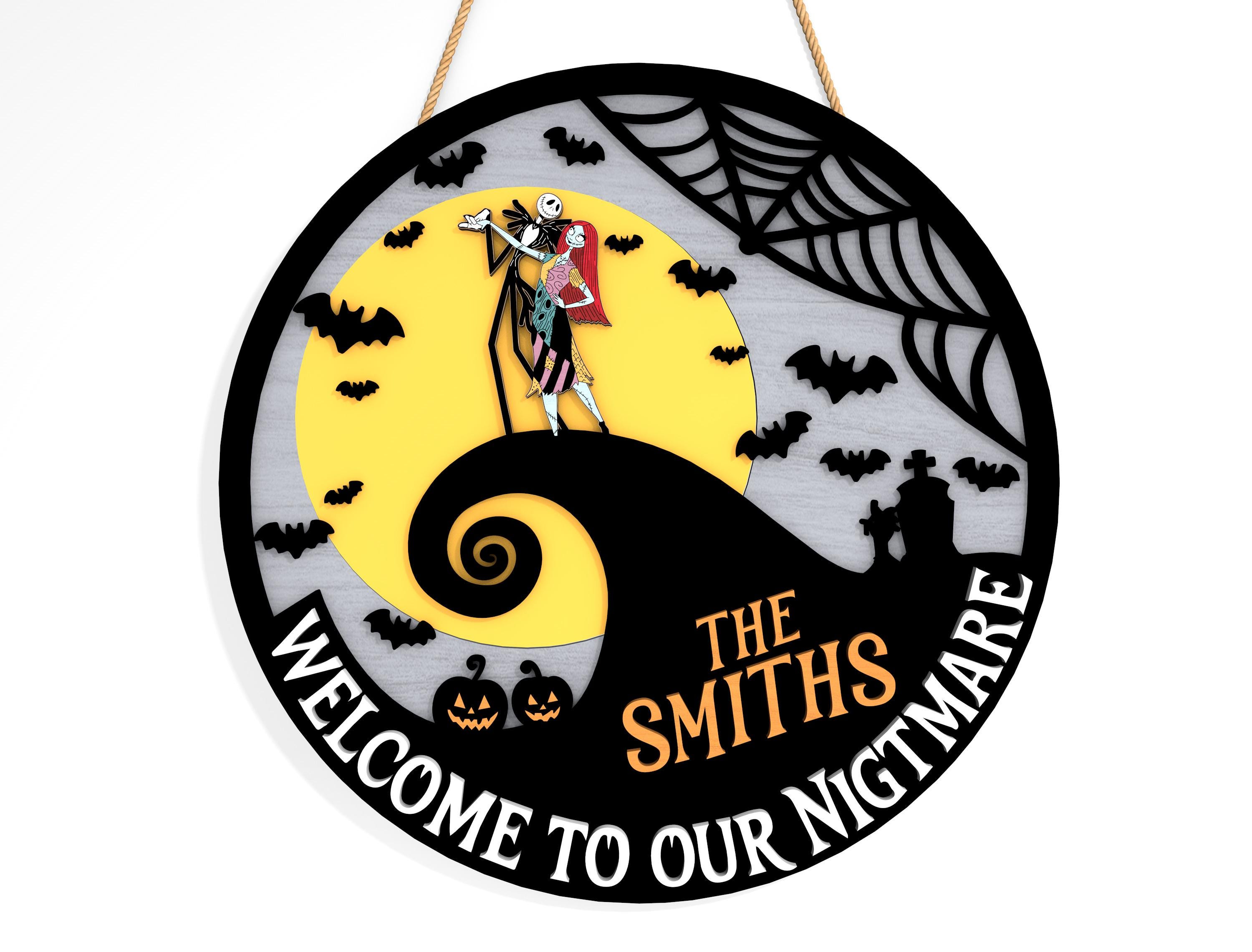 Personalized Welcome Halloween Nightmare Before Door Sign Lasercut ...