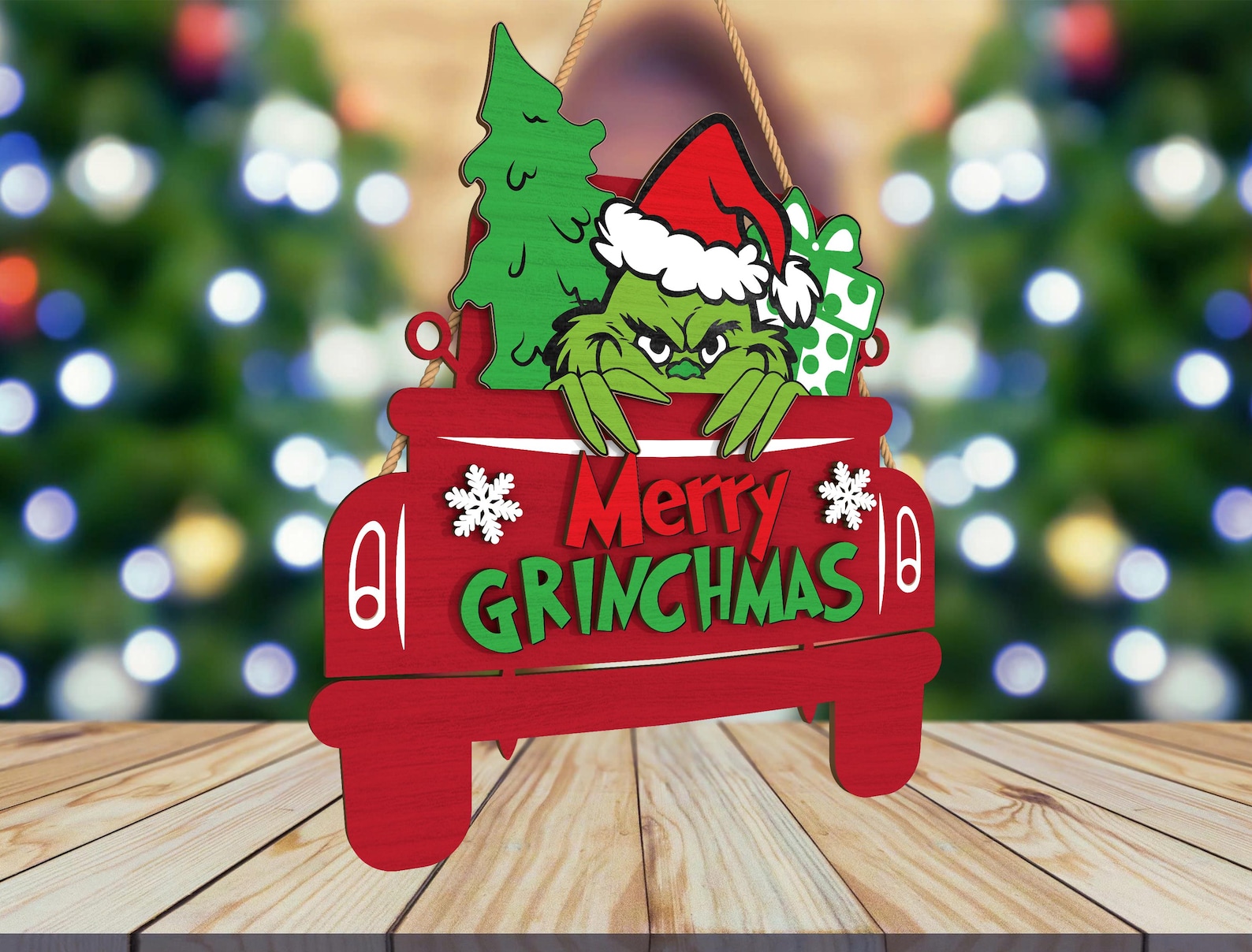 Merry Grinchmas Sign Door Svg, Christmas Door Hanger Svg, Grinch Laser ...