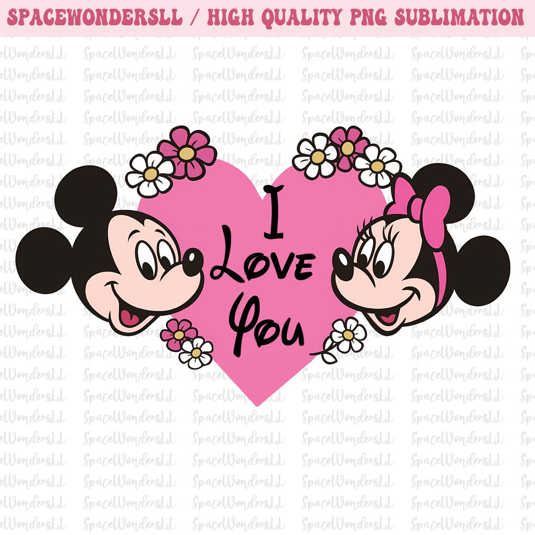 I Love You Valentine Mouse PNG, Valentine Heart Png, Couple Mouse Png ...