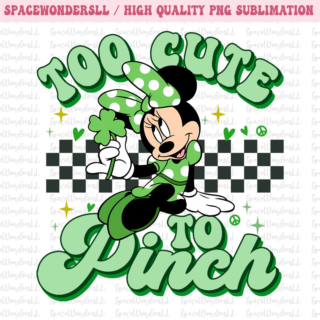 Too Cute to Pinch Png, Shamrock Png, Retro Patricks Mouse PNG, Retro ...