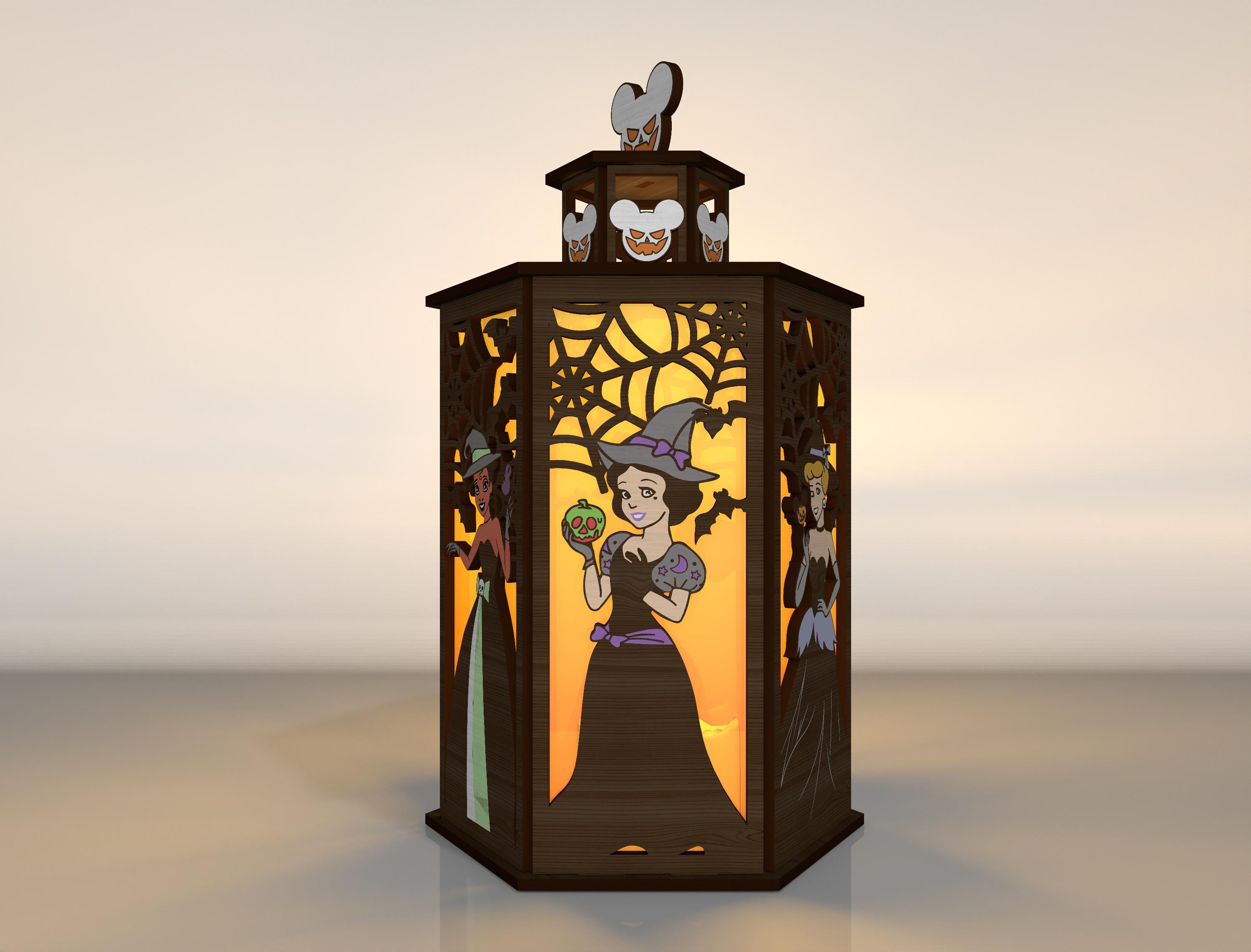 Halloween Princess Lantern SVG , 3D Glow Box Laser Cut Files ,cute ...