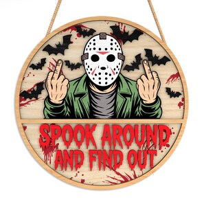 Horror Characters Door Sign Bundle Svg, Halloween Door Hanger Svg ...