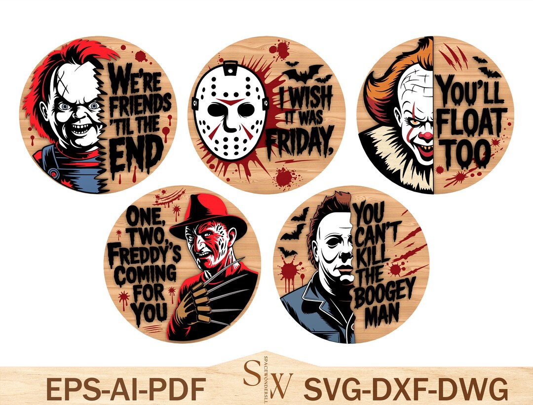 Welcome Horror Door Hanger Svg, Scary Front Door Sign Svg, Horror ...