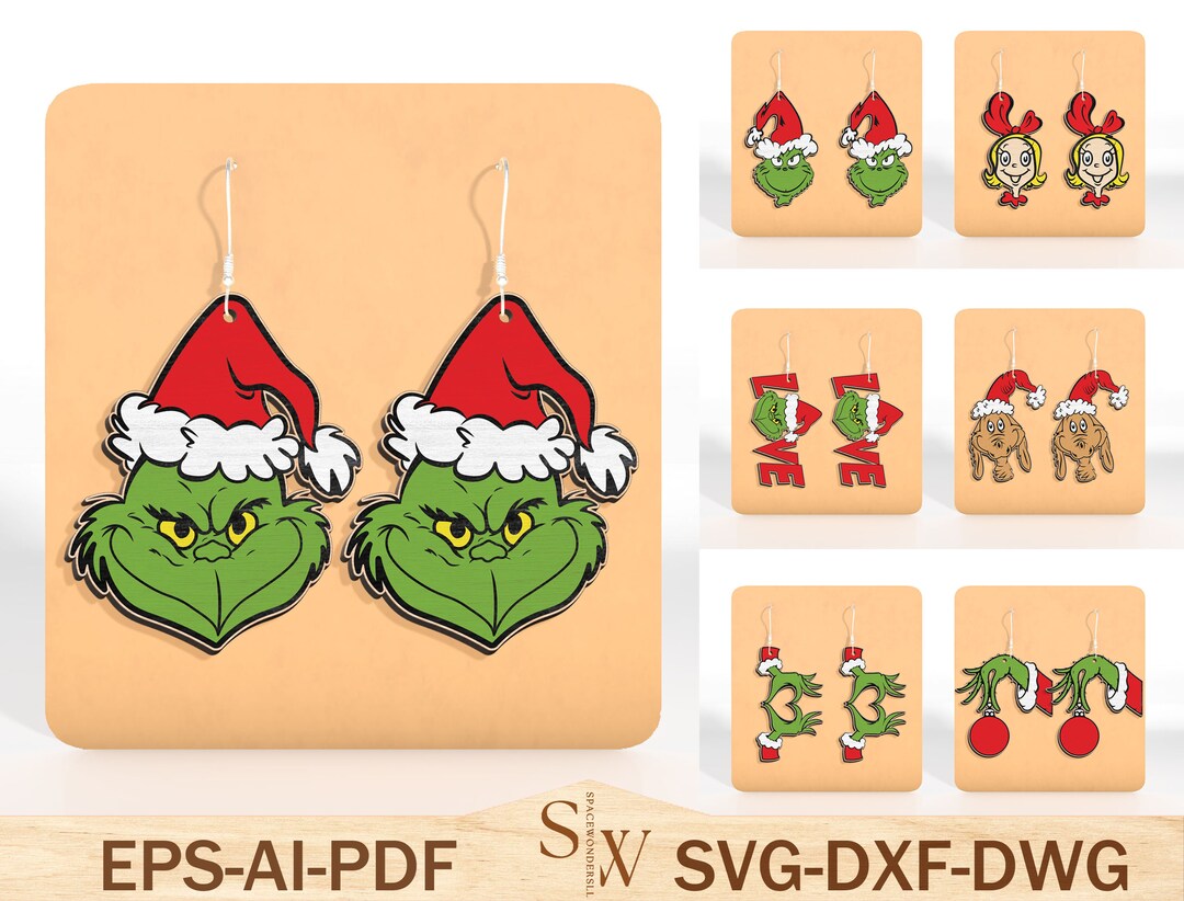 Movie Character Earrings Svg, Earring Christmas Svg, Movie Christmas ...