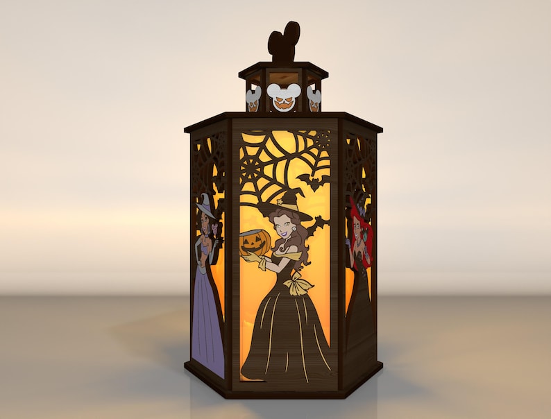 Halloween Princess Lantern SVG , 3D Glow Box Laser Cut Files ,cute ...