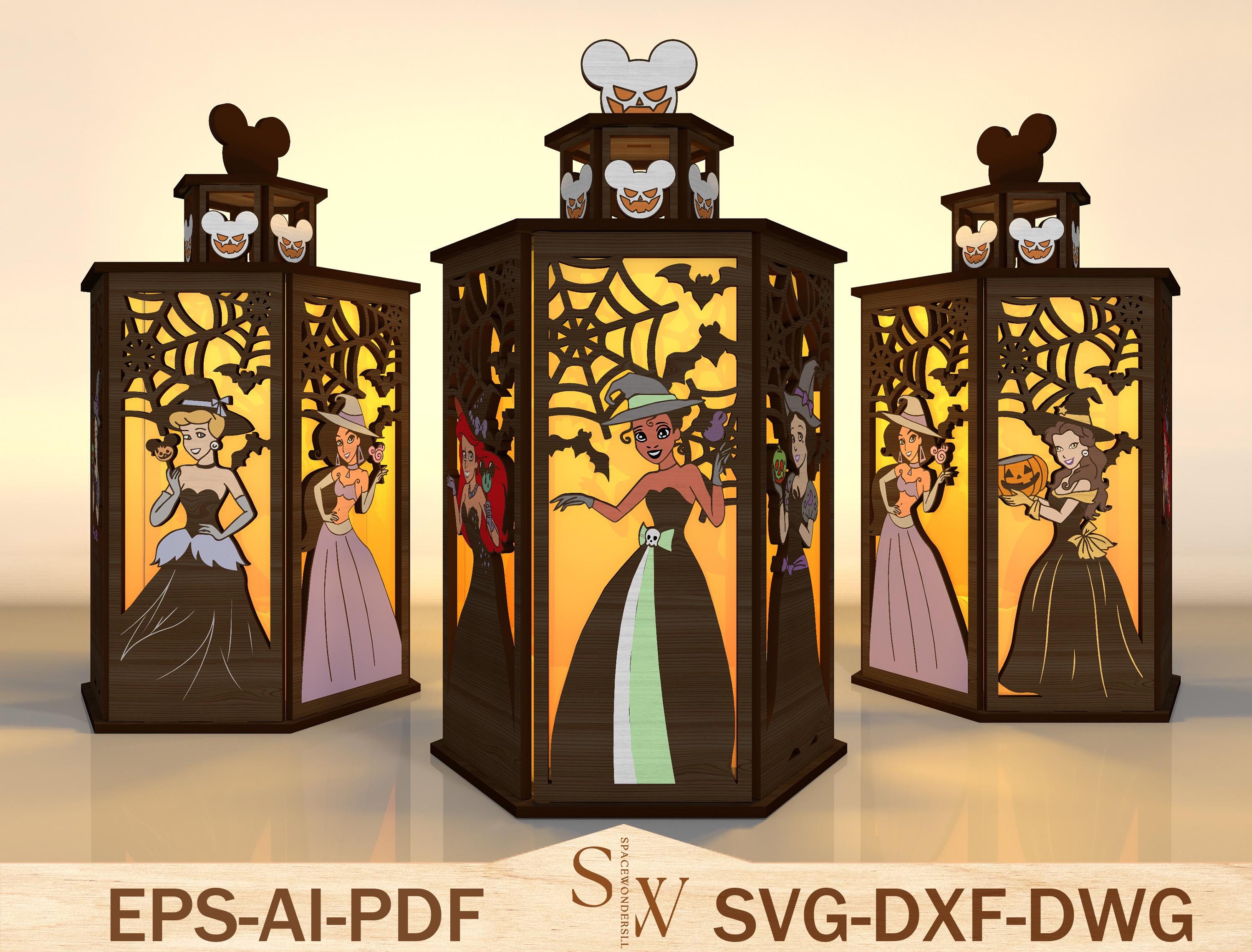 Halloween Princess Lantern SVG , 3D Glow Box Laser Cut Files ,cute ...