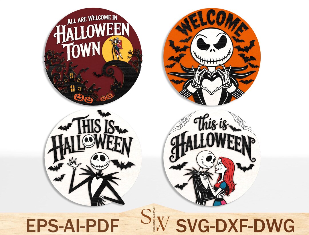 Welcome Halloween Nightmare Before Door Sign Lasercut, Halloween Door ...