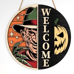 Horror Welcome Sign SVG Bundle, Halloween Laser Cut File, Scary Door ...