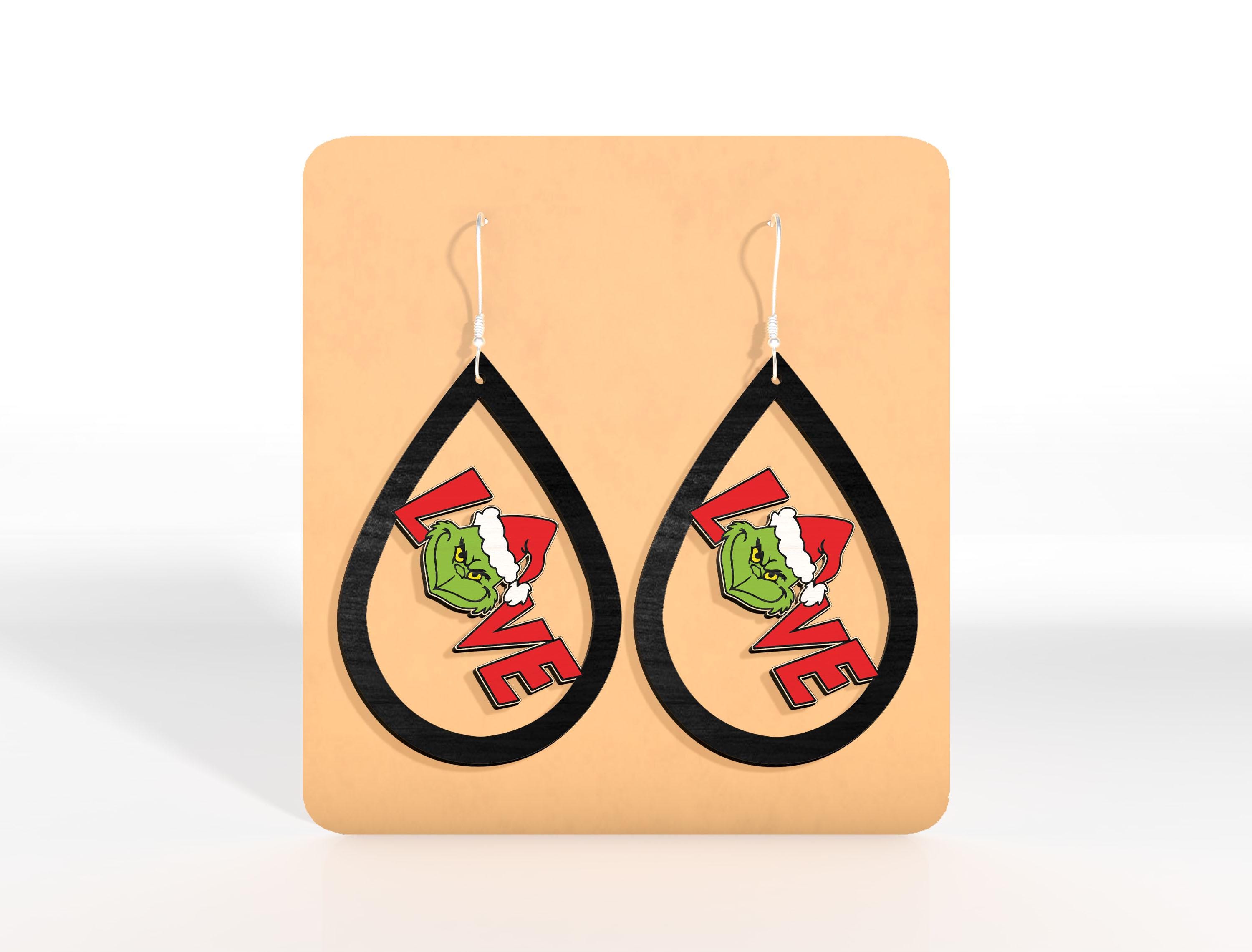 Christmas Christmas Earring Laser Cut File, Movie Character Earrings ...