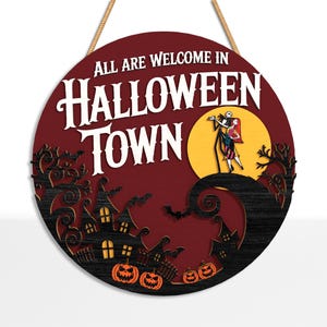 Welcome Halloween Nightmare Before Door Sign Lasercut, Halloween Door ...