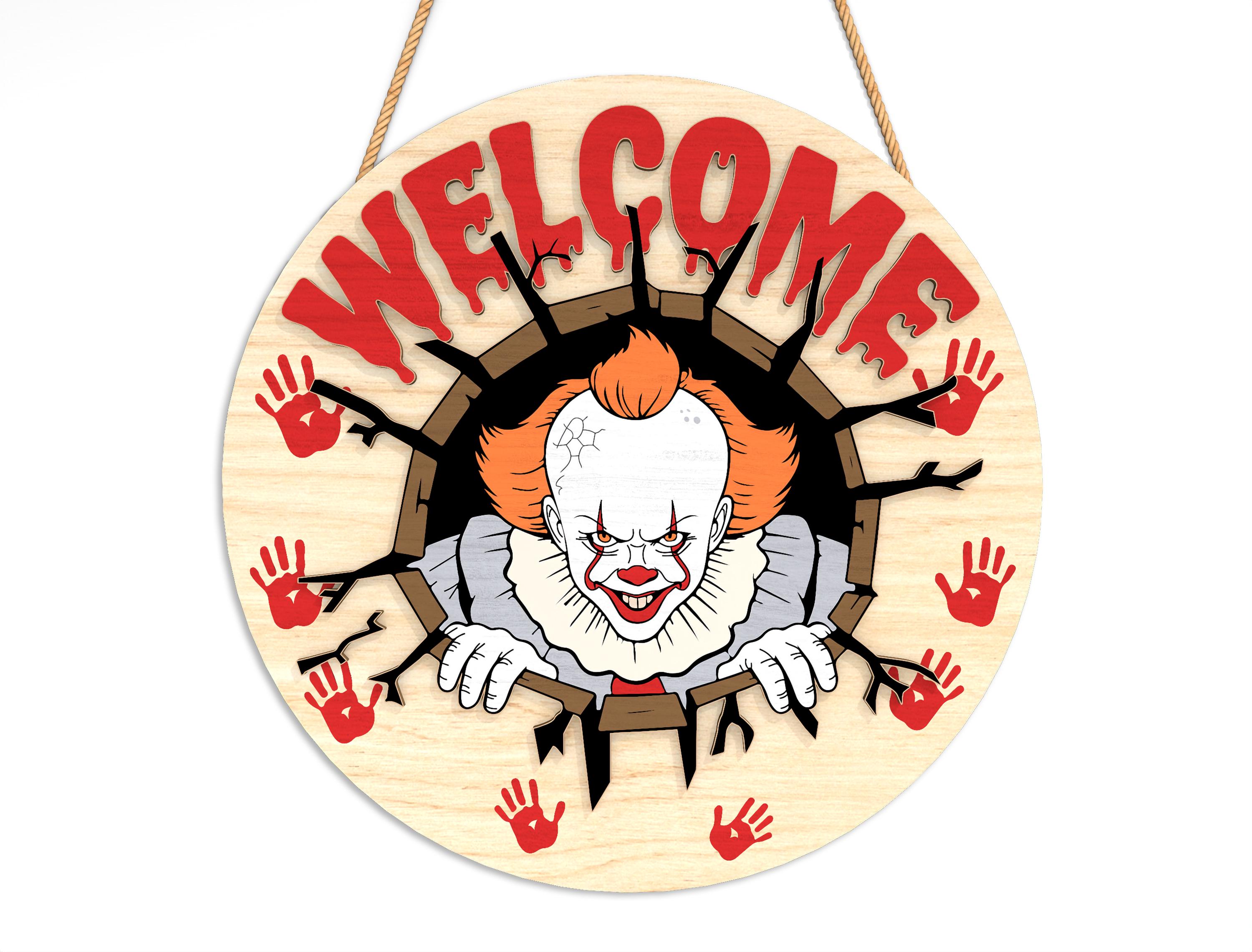 Welcome Horror Characters Door Sign Bundle Svg, Halloween Door Hanger ...