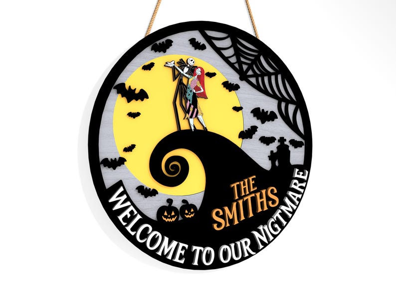 Personalized Welcome Halloween Nightmare Before Door Sign Lasercut ...