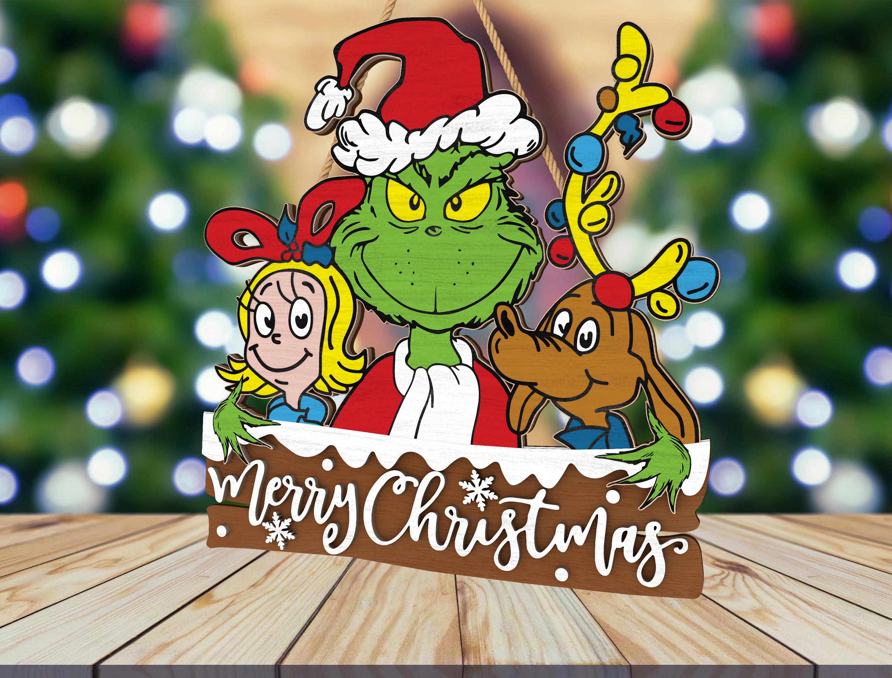Welcome Grinches Svg, Christmas Sign Door Svg, Xmas Door Hanger Svg ...