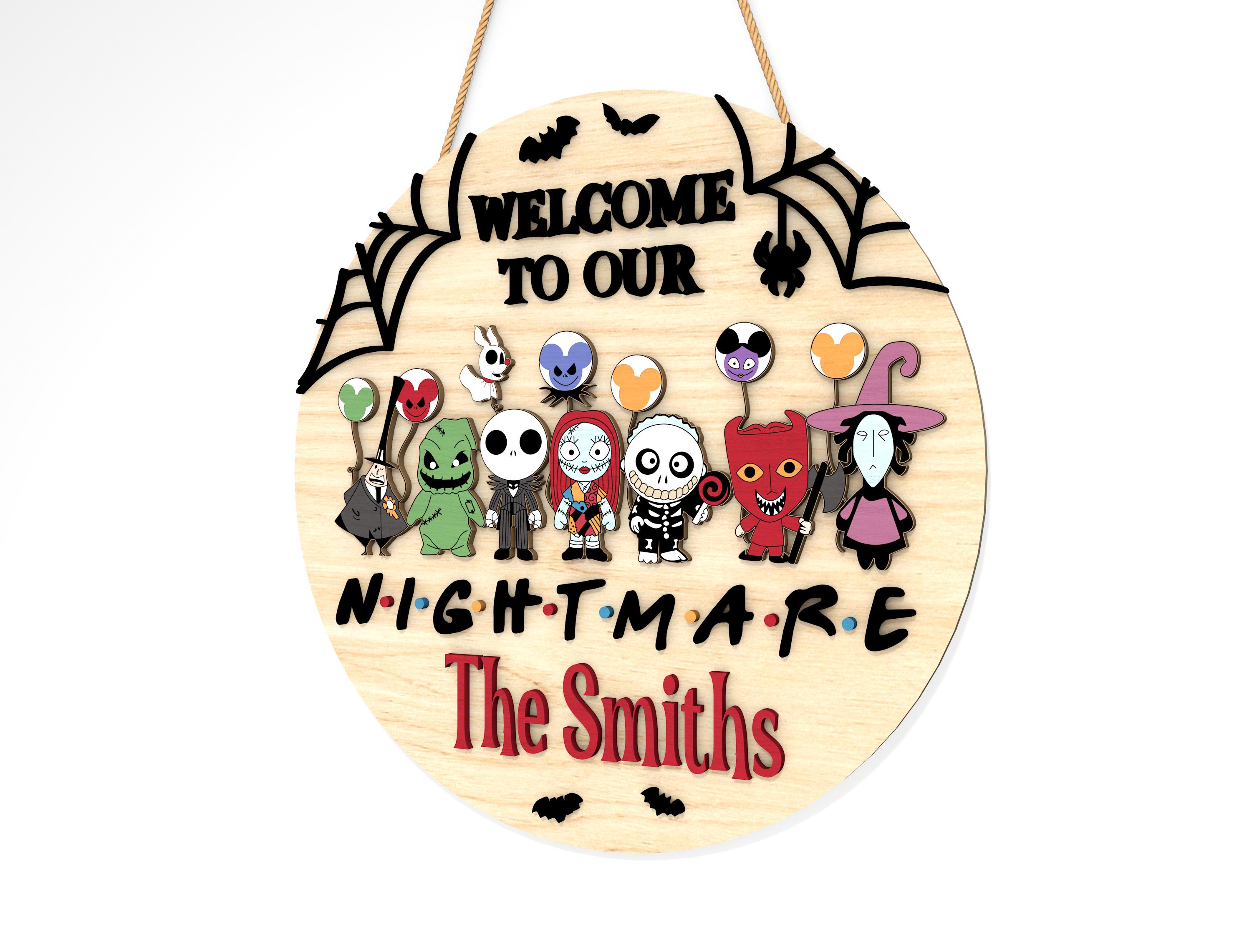 Personalized Welcome Halloween Nightmare Before Door Sign Lasercut ...