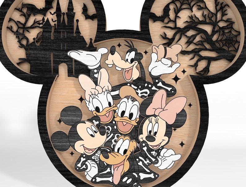 Halloween Multilayer Laser Cut File Svg, Mouse and Friends Standing ...