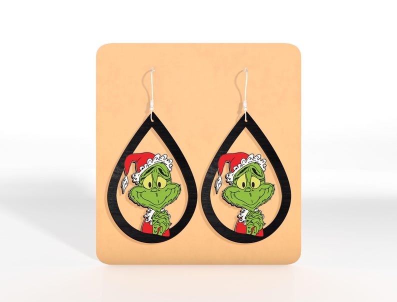 Christmas Christmas Earring Laser Cut File, Movie Character Earrings ...