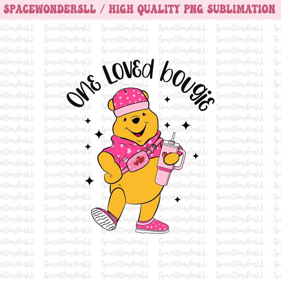 One Loved Bougie Png,cartoon Boojee Bear Valentines Sublimatione Design ...