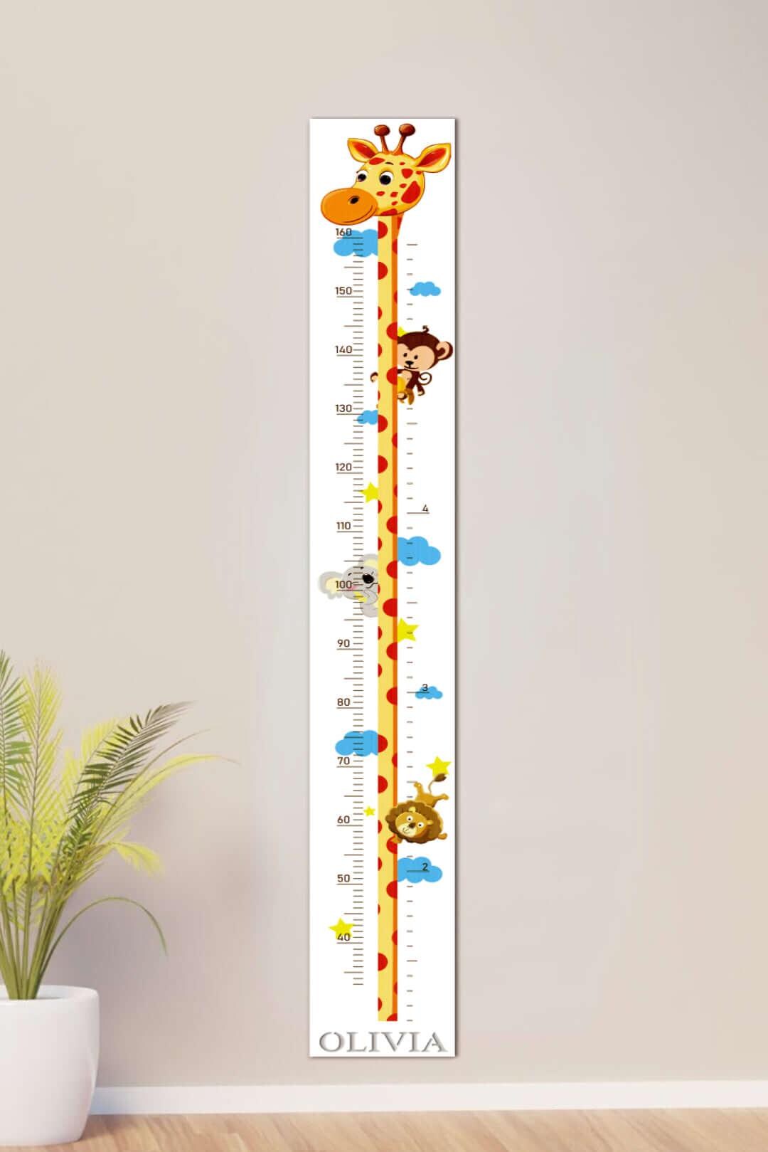 Personalized Wooden Giraffe Growth Chart – Baby Height Ruler for ...