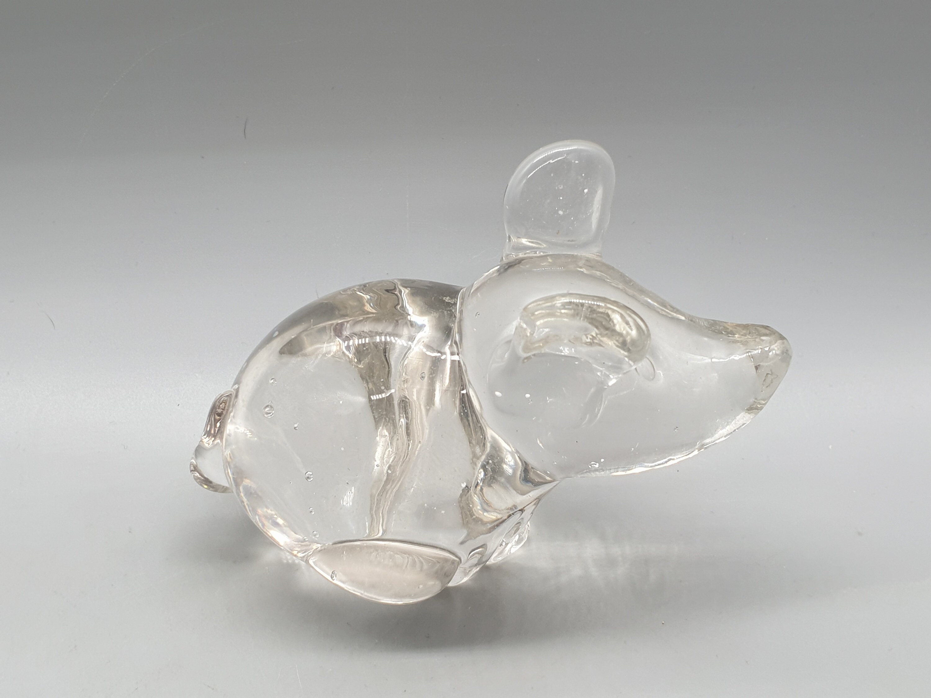 Vintage Glass Paperweight Mouse Figurine - Etsy