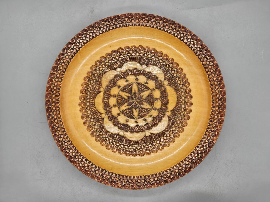 1970s Zakopane Poland Signed Hand-carved Wood Plate Vintage Polish ...