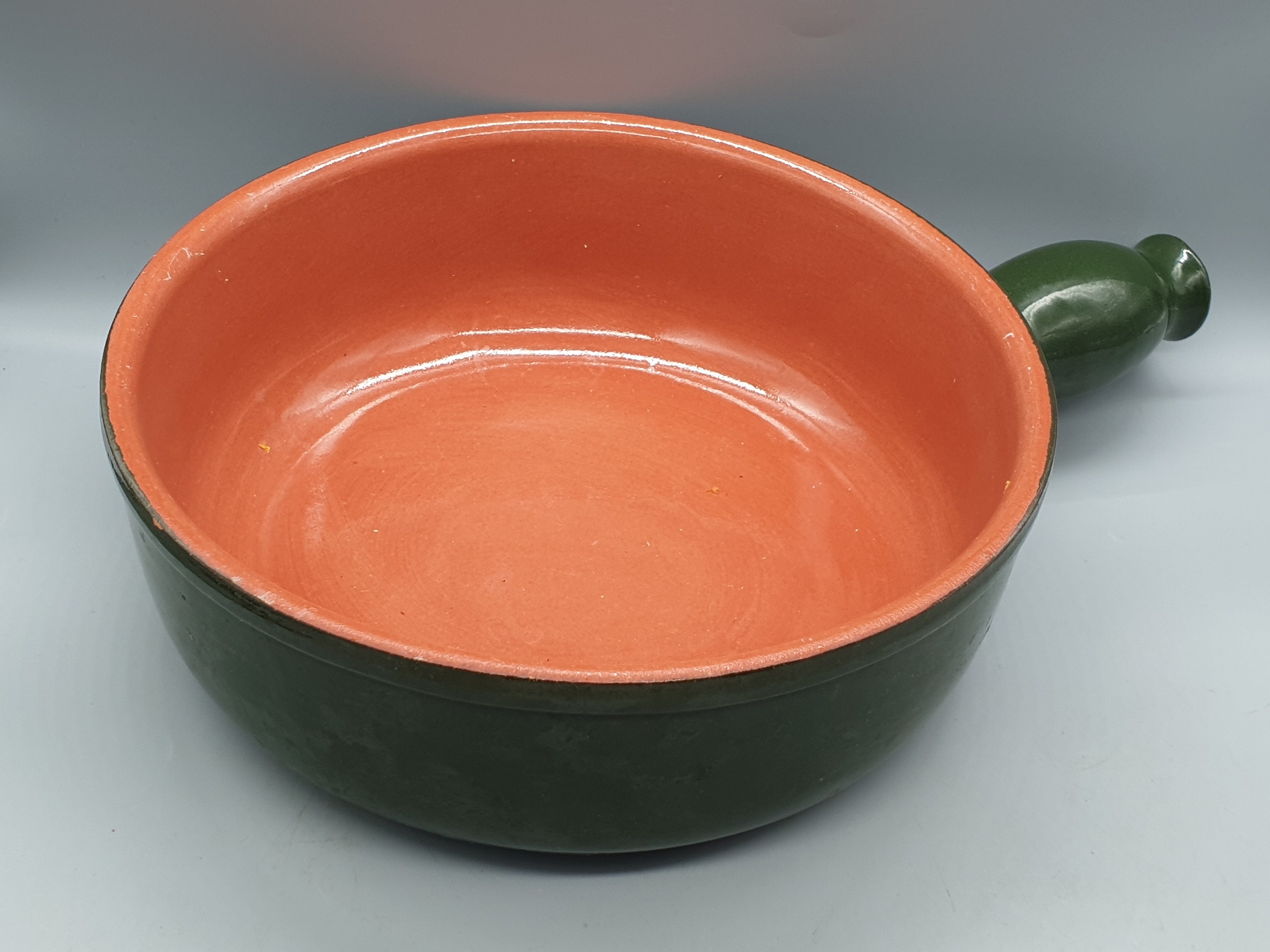 Vintage Piral Albisola Italy Terracotta Caquelon / Fondue Fondue Pot ...