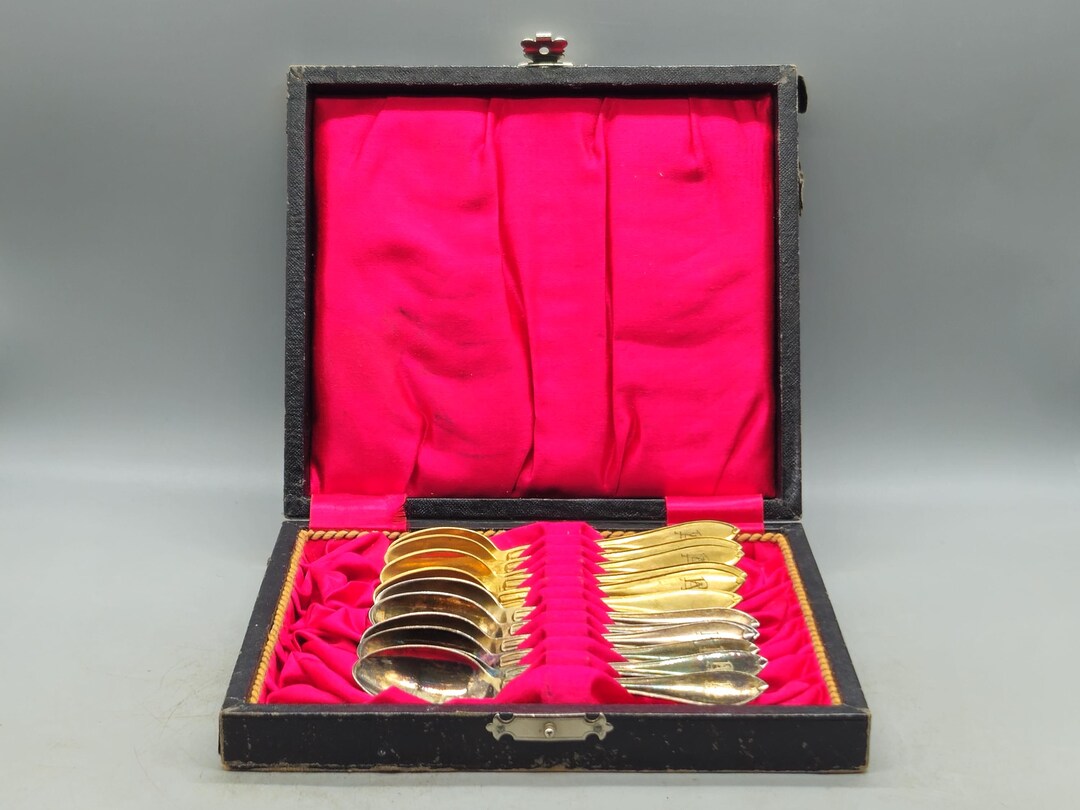 Set of 12 Vintage Guldsmeds Sweden "alpaca Silver" Spoons With Original ...