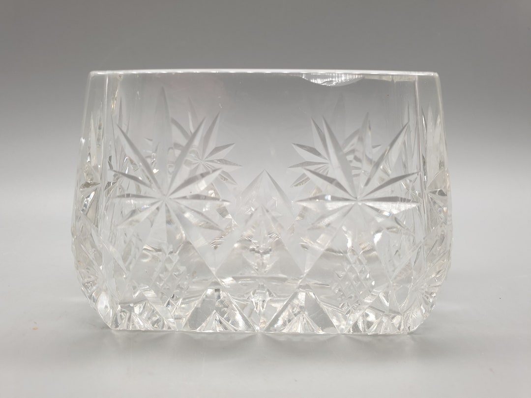 Vintage Crystal Cut Glass Rectangular Bowl - Etsy