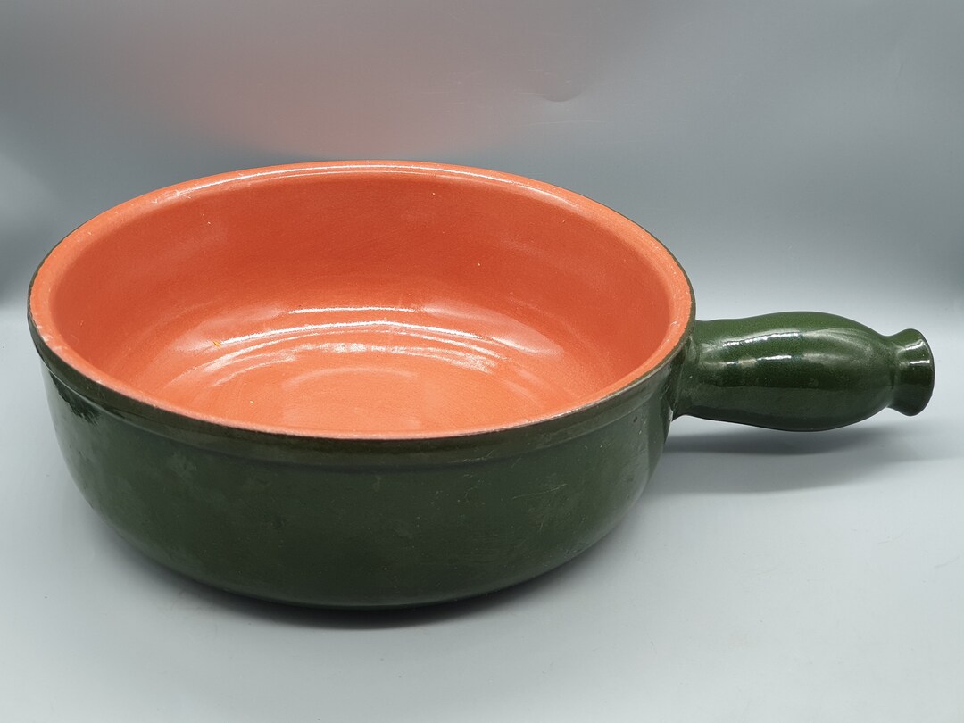 Vintage Piral Albisola Italy Terracotta Caquelon / Fondue Fondue Pot ...