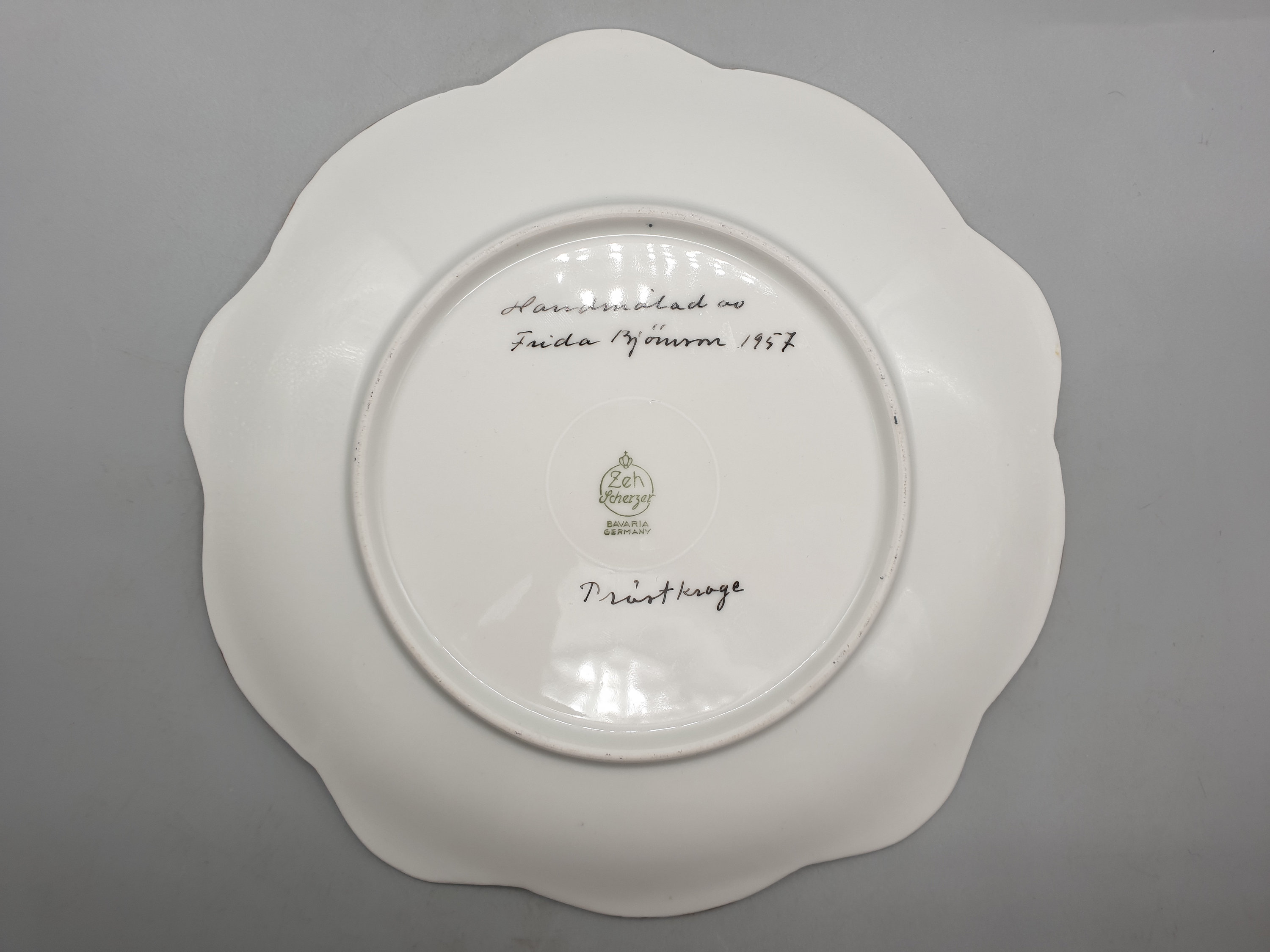 1957 Zeh, Scherzer Bavaria Plate With Gold & Hand-painted Floral ...