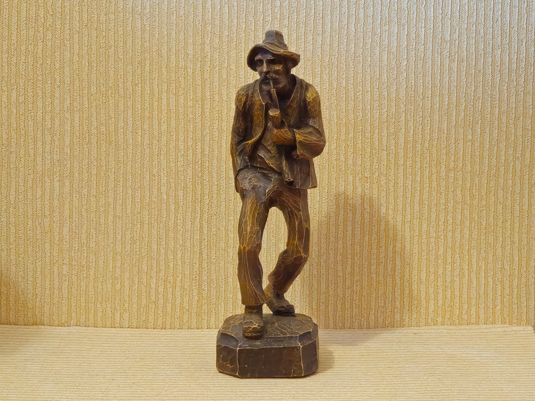 Vintage Wood Hand-carved Sculpture of a Wandering Old Man - Etsy