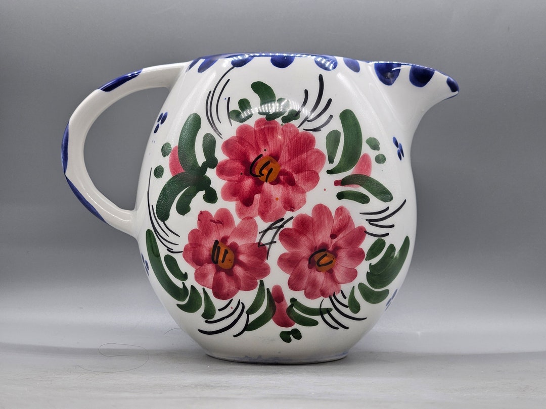 Vintage Ceramicas Oliver Spain Hand Painted Ceramic Jug / Pitcher ...