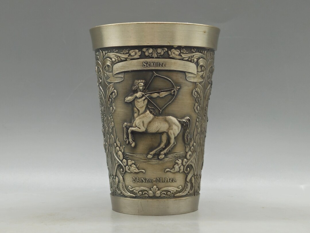 Vintage Zinn-becker Stuttgart Engraved Pewter Cup | Vintage German ...