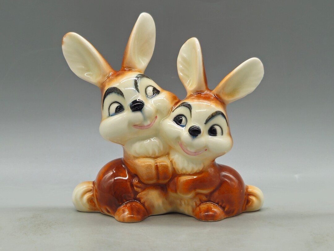 1980s Goebel / Hummel Germany Porcelain Pair of Bunny Rabbits Figurine ...