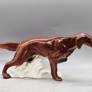 1990s LFZ Lomonosov Porcelain Irish Setter Dog in Hunting Pose Figurine ...