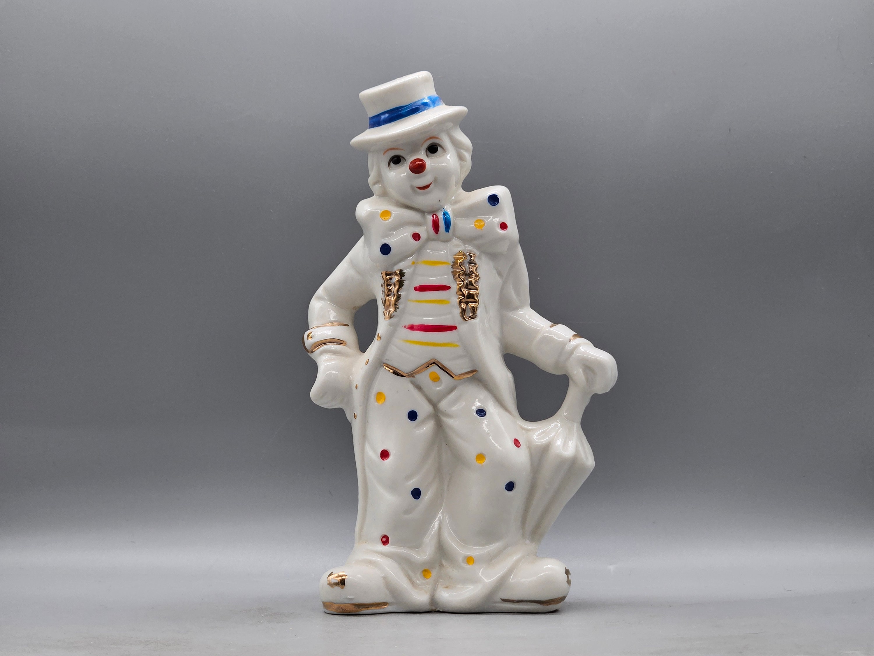 Vintage Porcelain Clown Figurine Sculpture - Etsy