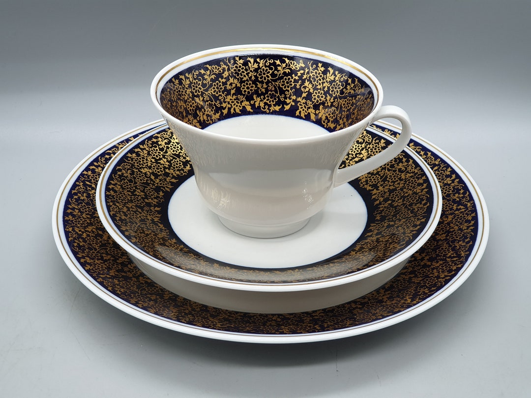 1980s VEB Weimar Porzellan echt Weimar-kobalt Harmonie Porcelain Teacup ...