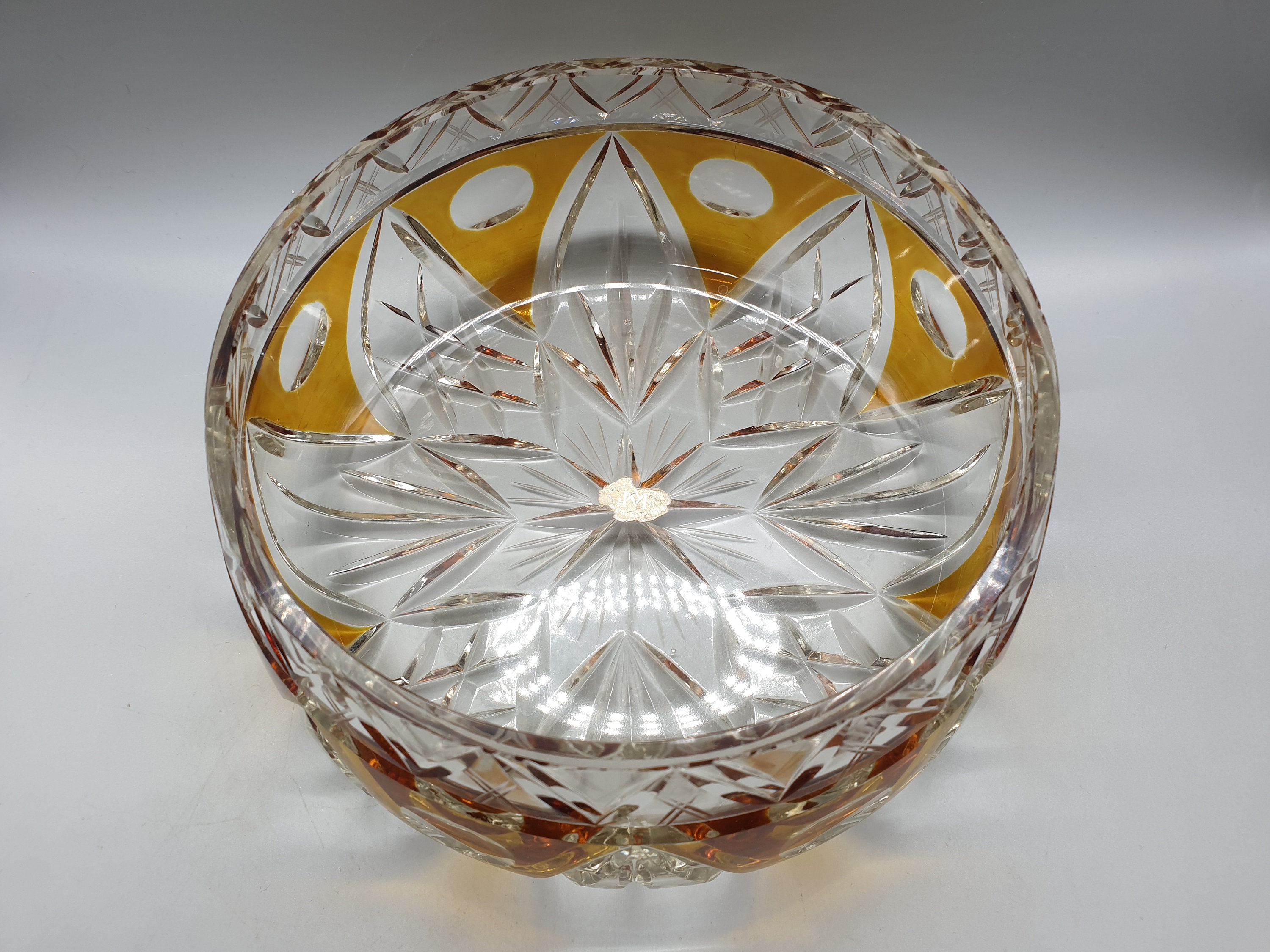 Vintage Echt Bleikristall Handgeschliffen Large Cut Glass Bowl With ...